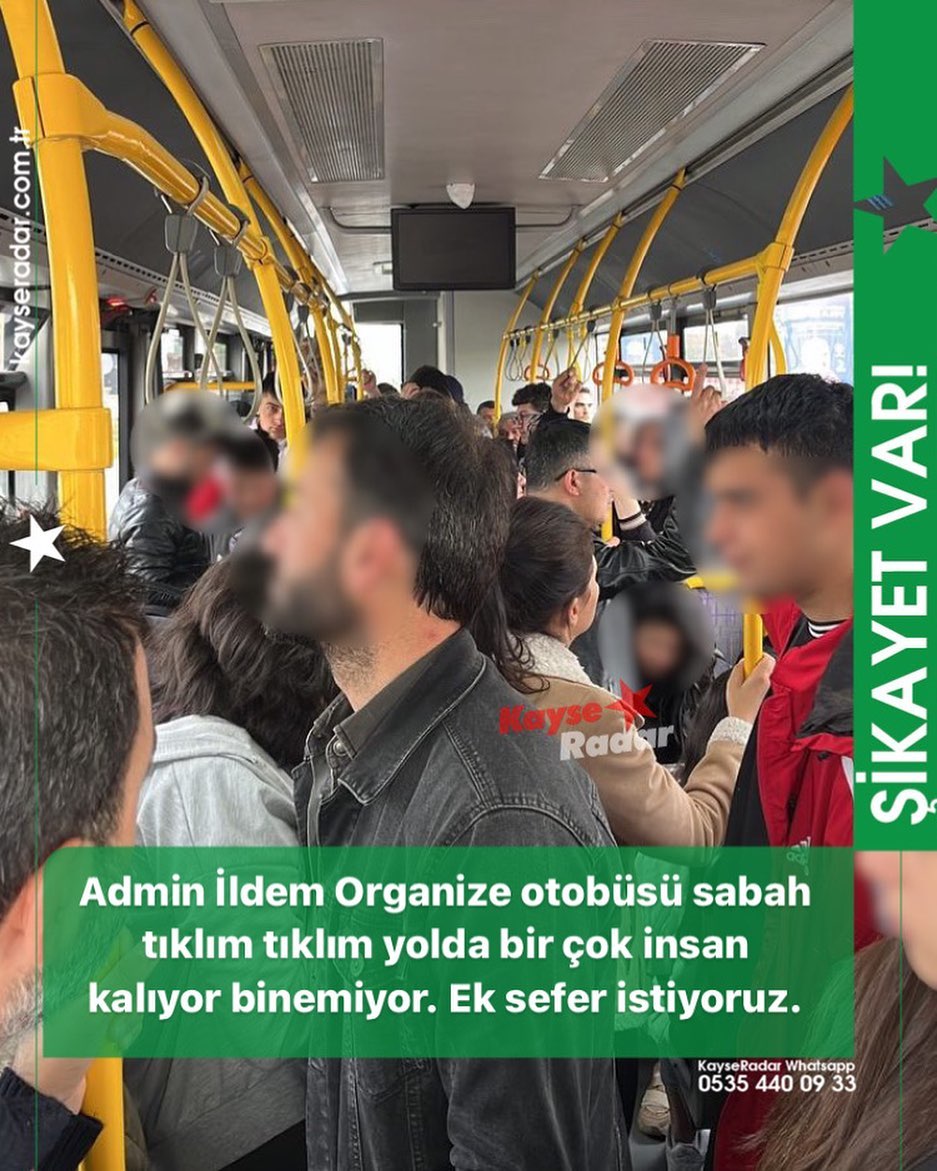 Admin İldem Organize otobüsü sabah tıklım tıklım yolda bir çok insan ...