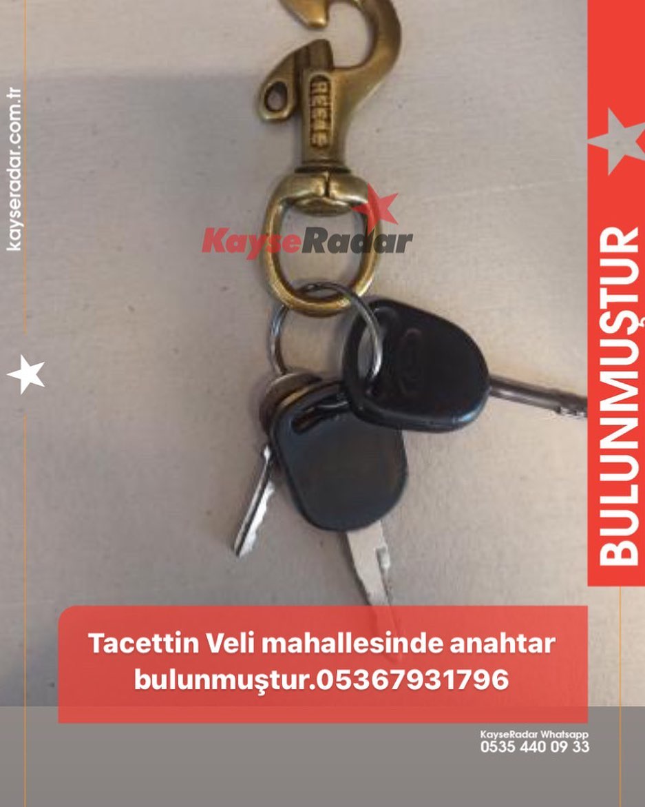 Anahtar bulunmuştur. KayseRadar
