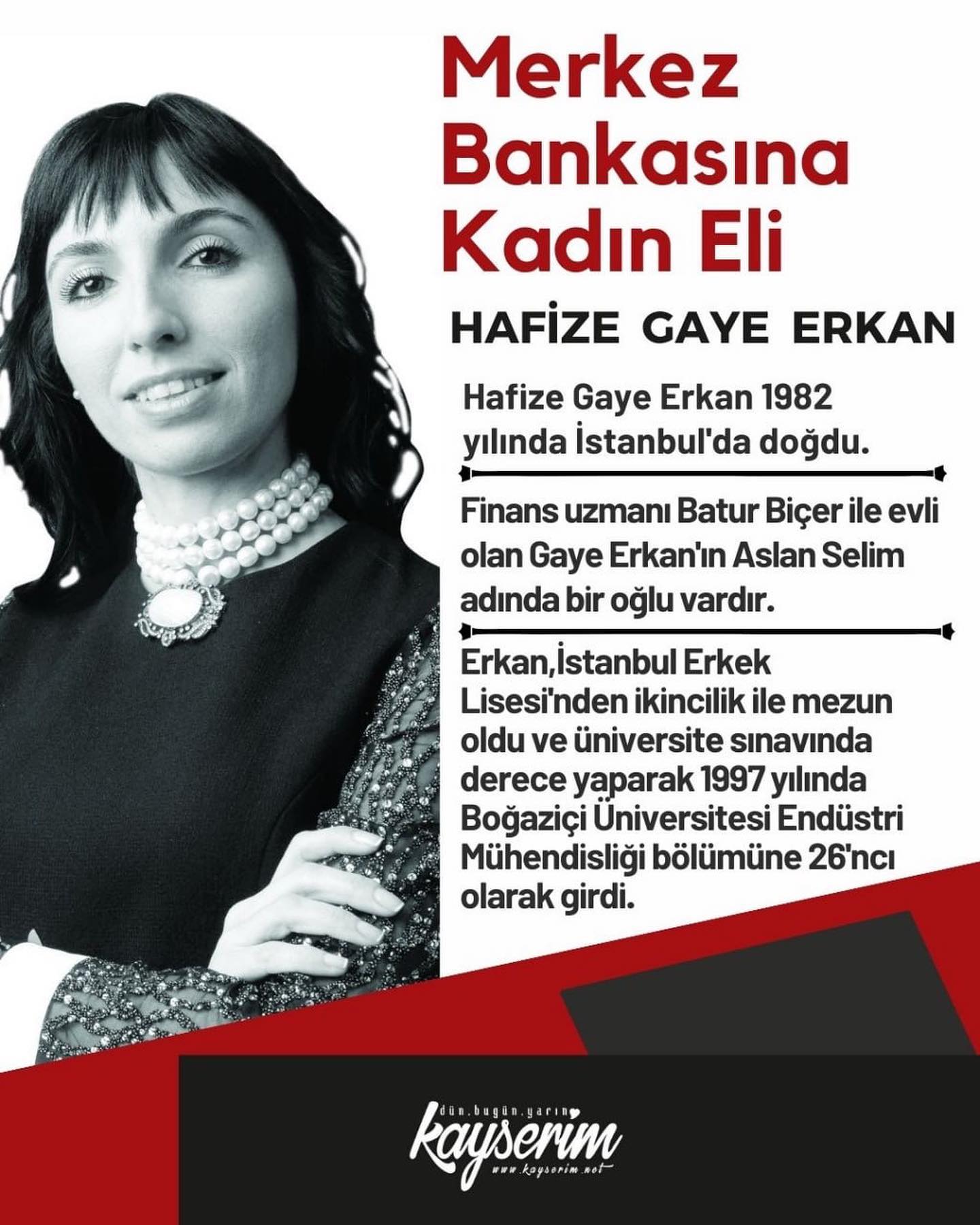 Merkez Bankasına Kadın Eli 'Hafize Gaye Erkan' KayseRadar